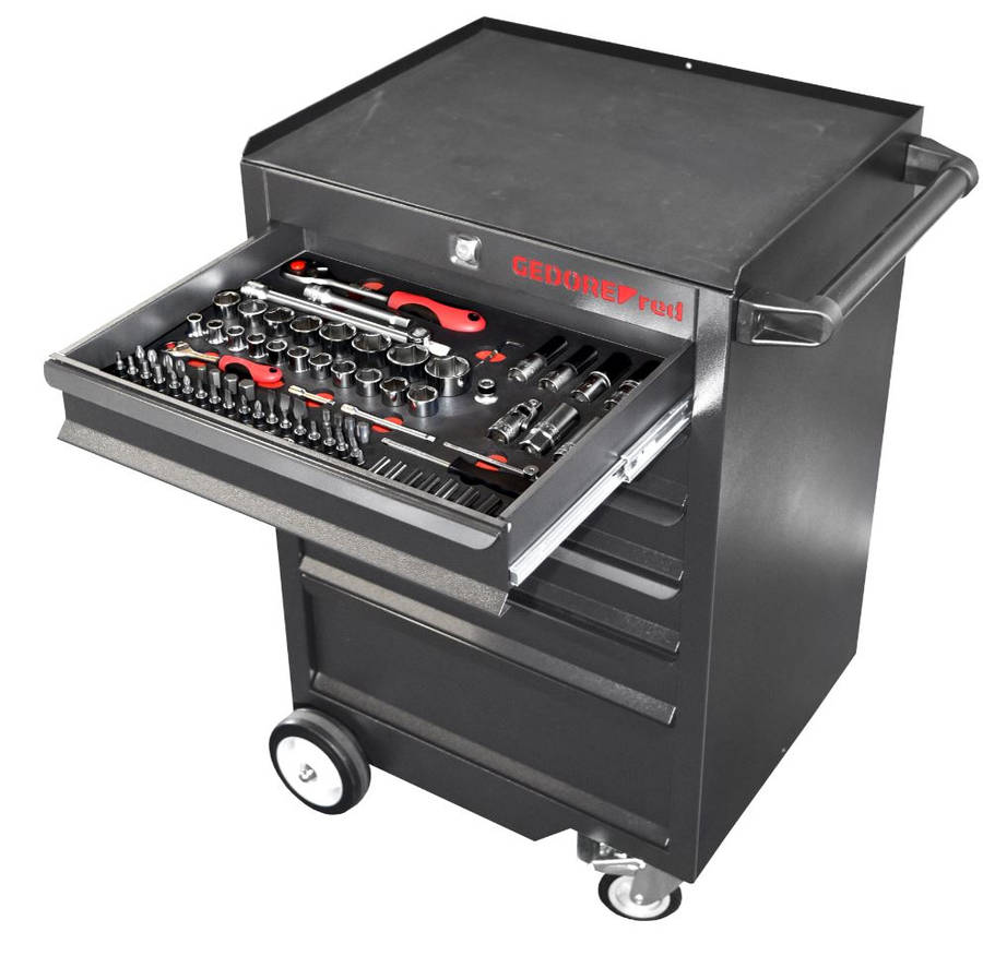 Mowers & Lawn Care - GEDORE RED - Black Tool Trolley with 6 drawers ...