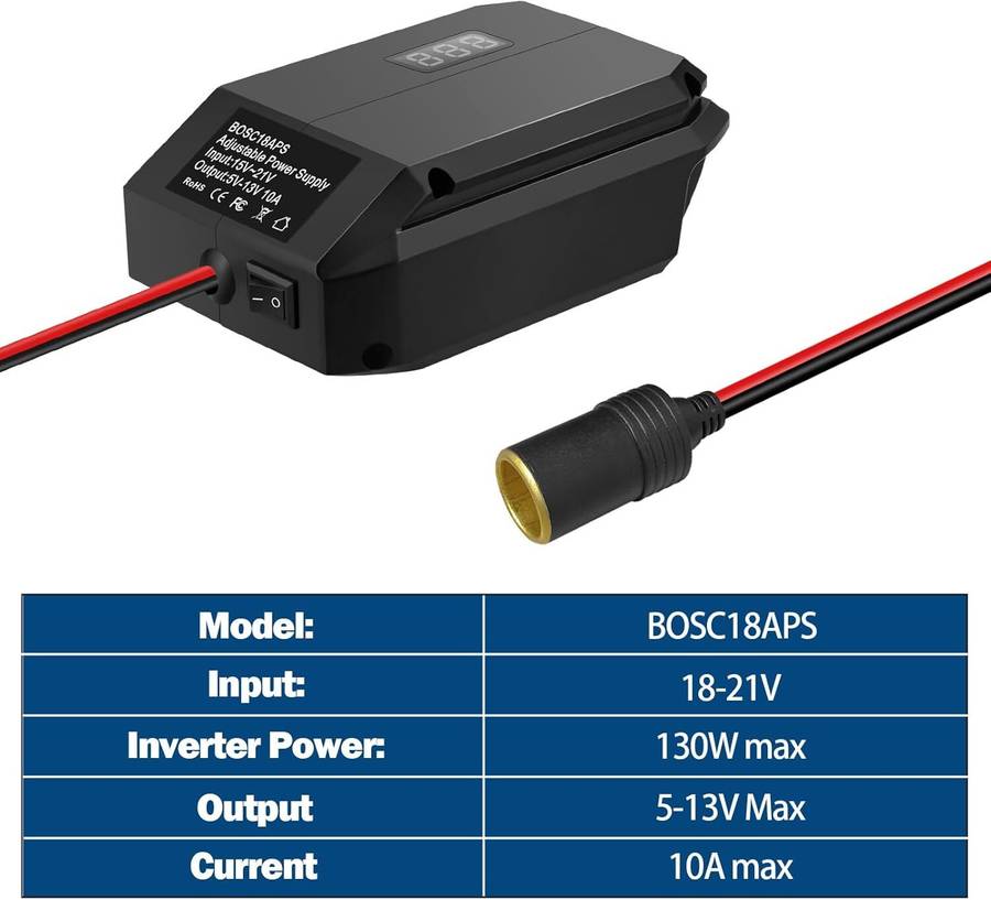 Transformers - DC 18V to 12V Step Down Converter Adapter for Bosch PBA ...