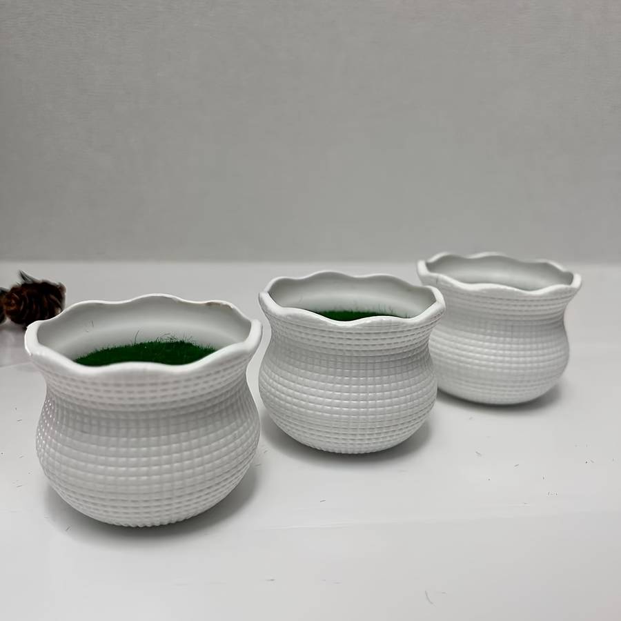 Other Gardening Supplies - 3Pcs Premium Or Modern White Plastic Plant ...