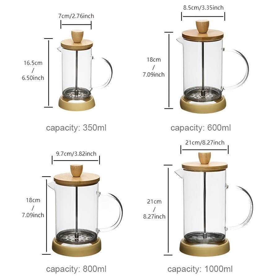 Coffee Accessories - Single Pack French Press Coffee Maker With Bamboo ...