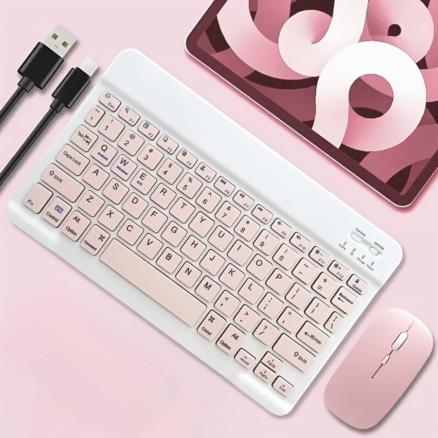 Keyboard & Mouse Bundles - 25.4cm Bluetooth Wireless Keyboard Set for ...