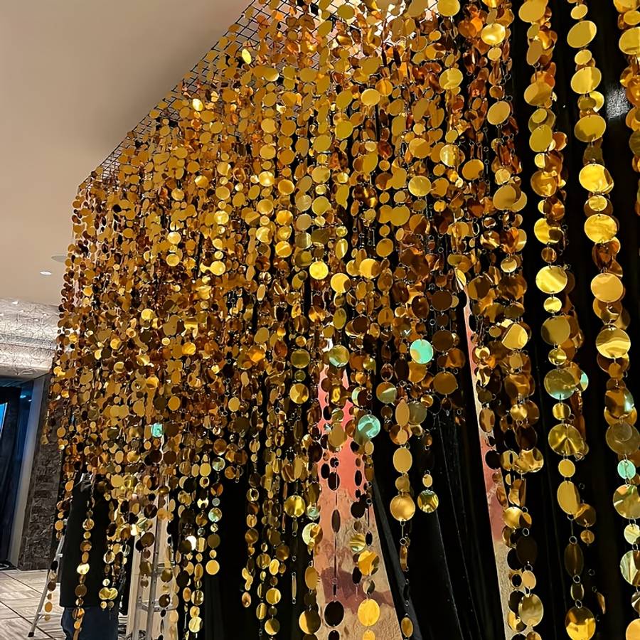 Party Decor - 6Pcs Unique Classic Glossy Golden Shiny Sequined Hanging ...