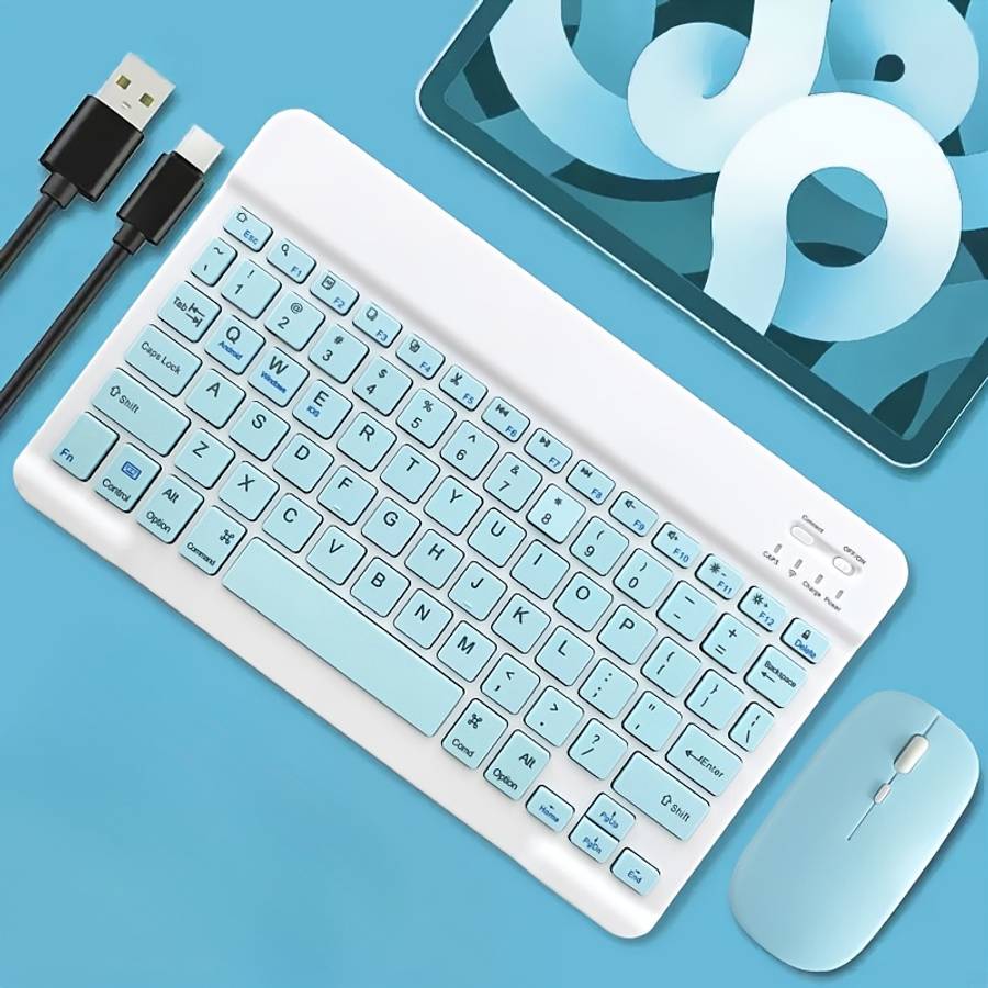 Keyboard & Mouse Bundles - 25.4cm Bluetooth Wireless Keyboard Set for ...