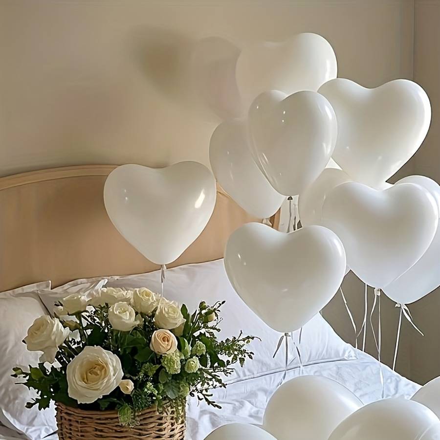 Party Decor - 25Pcs Handcrafted Sturdy Vibrant Heart Shaped Latex ...