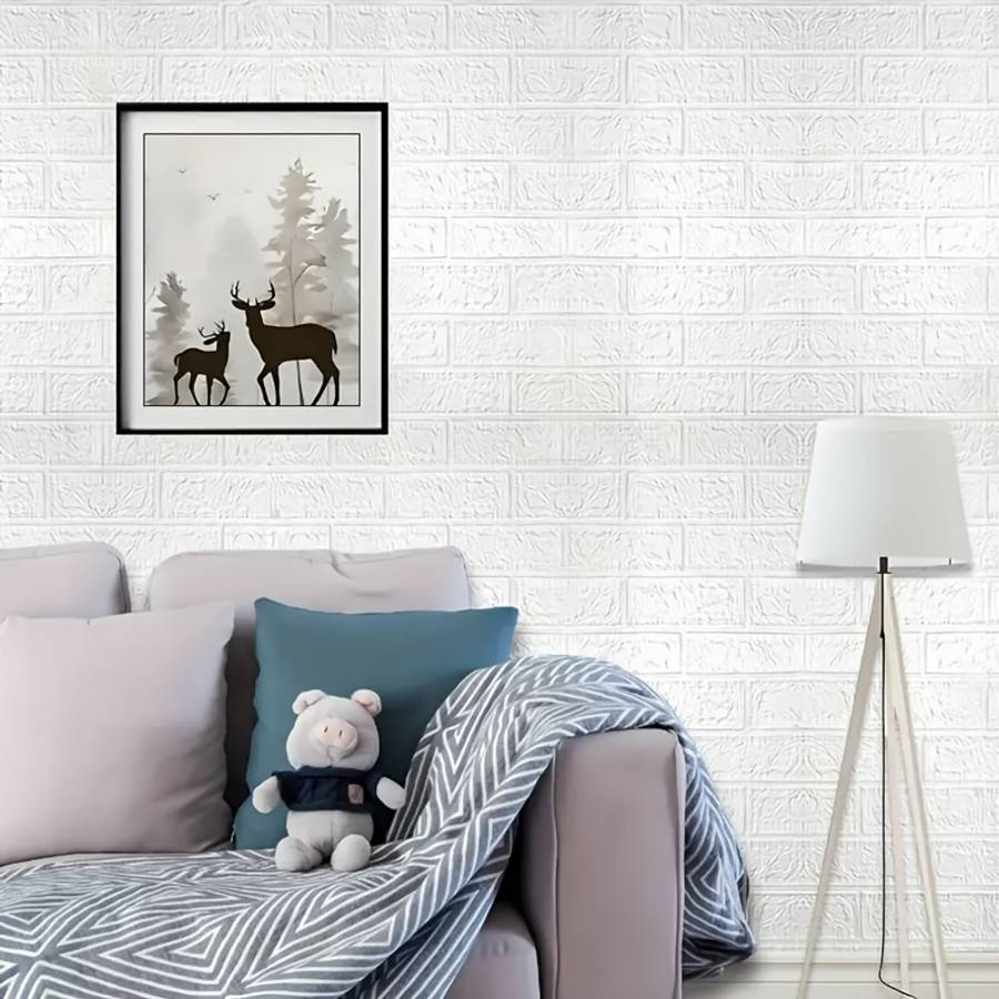 Wall Decals - 3D Wall Tile Stickers Self Adhesive Foam Brick Patterns ...