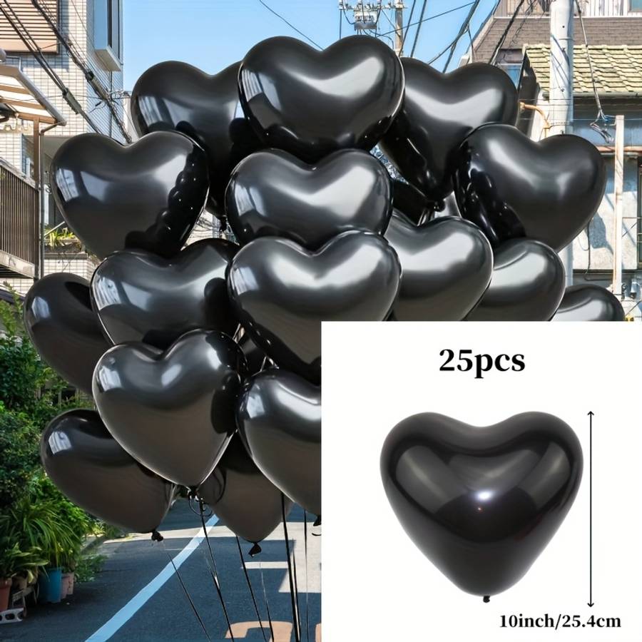 Party Decor - 25Pcs Handcrafted Sturdy Vibrant Heart Shaped Latex ...