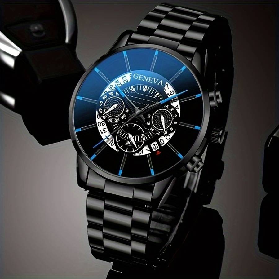 Men's Watches - 4Pcs Men Stainless Steel Retro Watch Set Quartz Analog ...