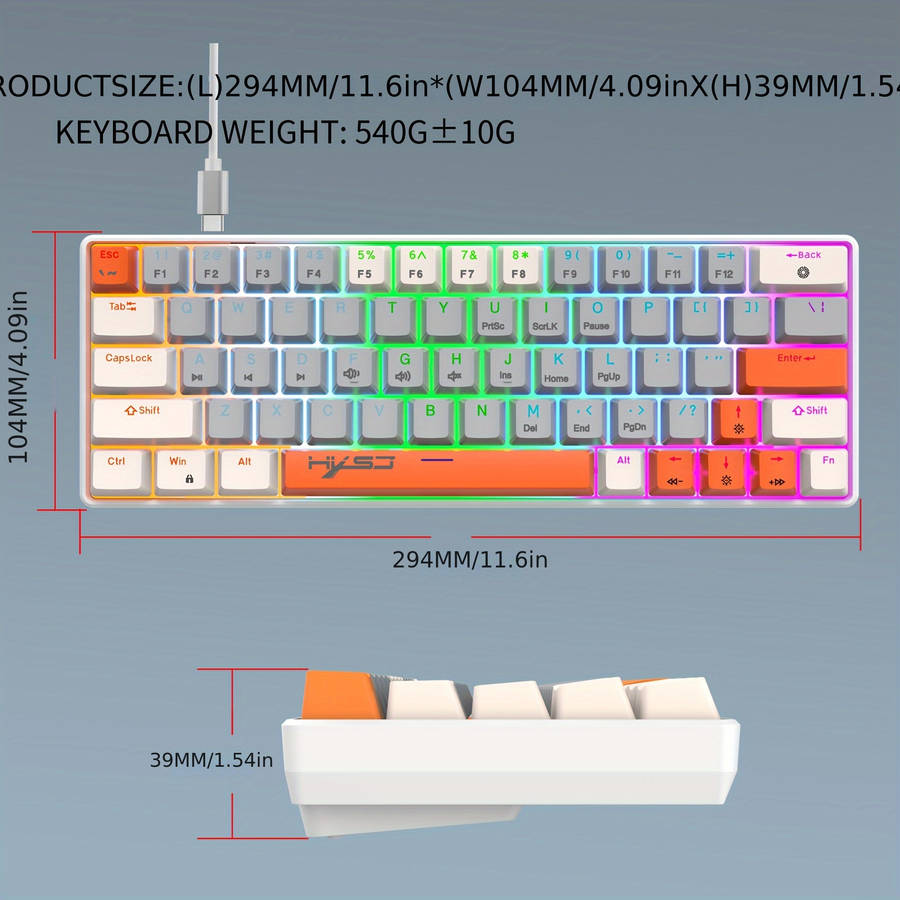 Keyboard & Mouse Bundles - V500 68-Key Mechanical Gaming Keyboard for ...
