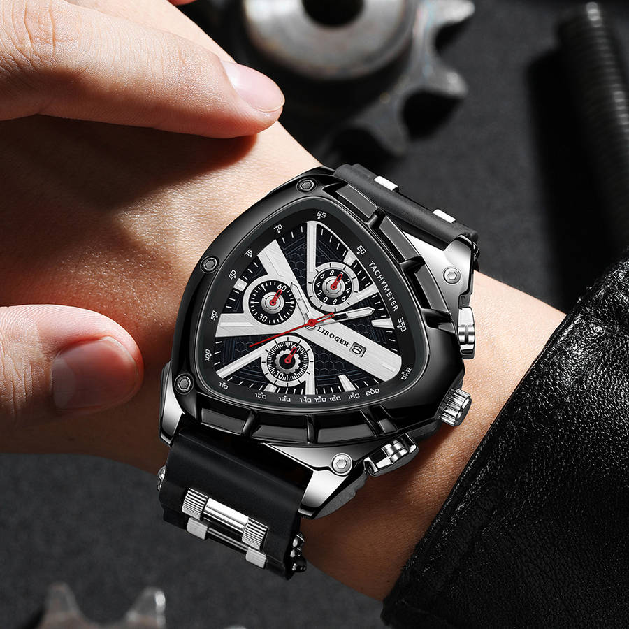 Men's Watches - Cayon Men Women Slim Analog Watch With Triangular Face ...