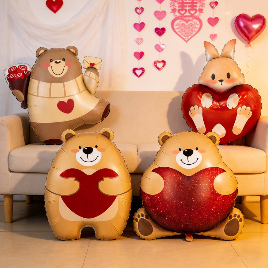 Party Decor - 12Pcs Classic Professional Elegant Mixed Color Heart Bear ...