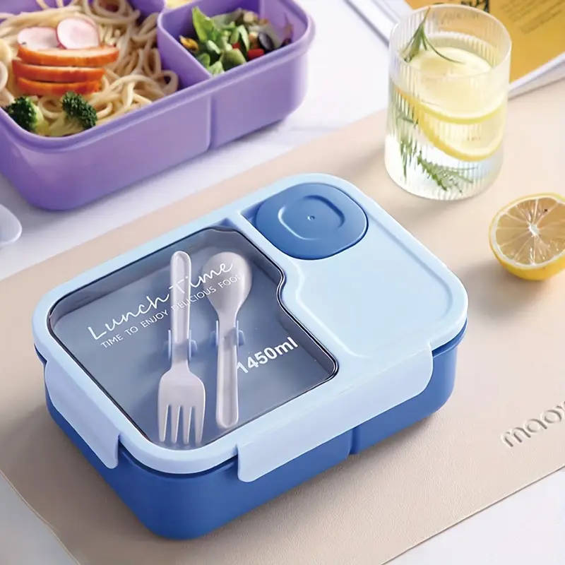 Containers - 1450Ml Bento Lunch Box With Utensils Leak-Proof Divided ...