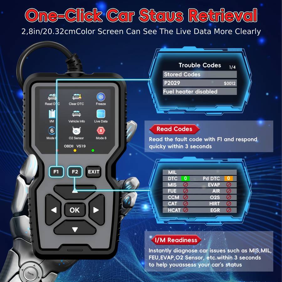 Scanners - V519 Professional OBD2 Scan Diagnostic Tool was sold for 395 ...
