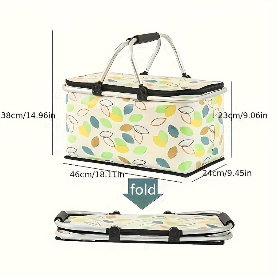 Picnic Baskets & Backpacks - 1 Insulated Outdoor Cooler Bag Leaf Grid ...