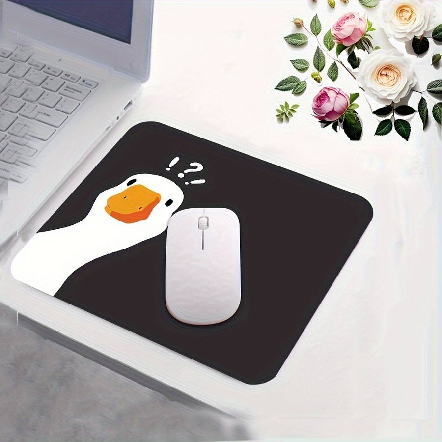 Mouse Pads - Fun Duck Design Mouse Pad Non-Slip Stitched Edge Desk Mat ...