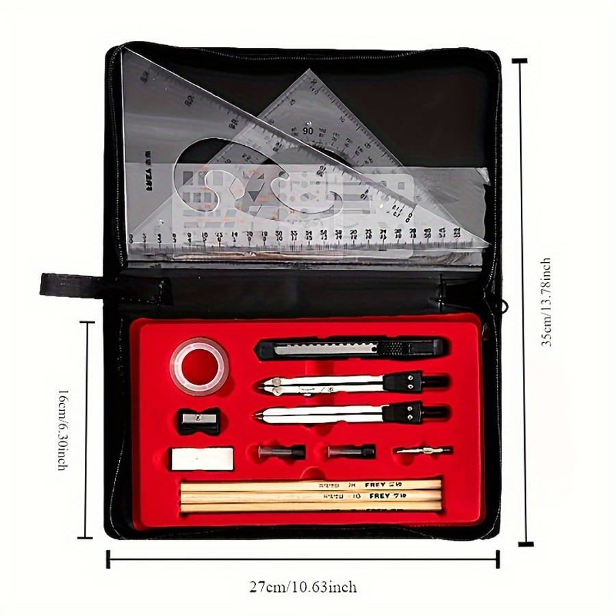 Rulers & Math Sets - 1 Set Of Professional Drawing And Drafting Tools ...