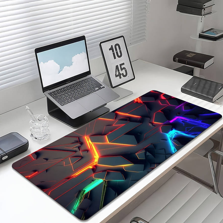 Mouse Pads - 40x90cm Gaming Mouse Pad With Vibrant Neon Abstract Art ...