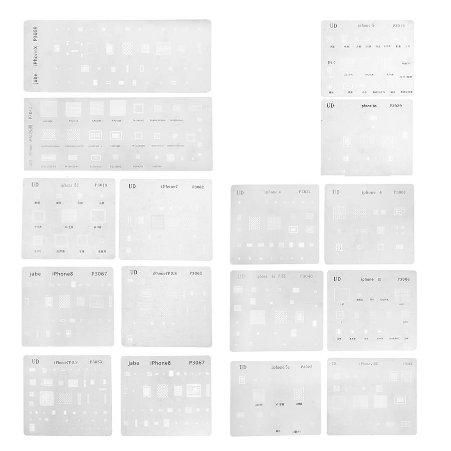 Other Tools - 16pcs IC Chip BGA Reballing Stencil Set Solder Template ...