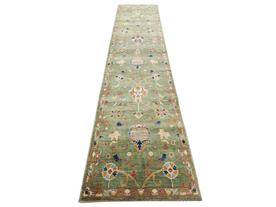 Rugs & Carpets - Stunning Green Persian Ariana Runner - 373 x 89 CM for ...