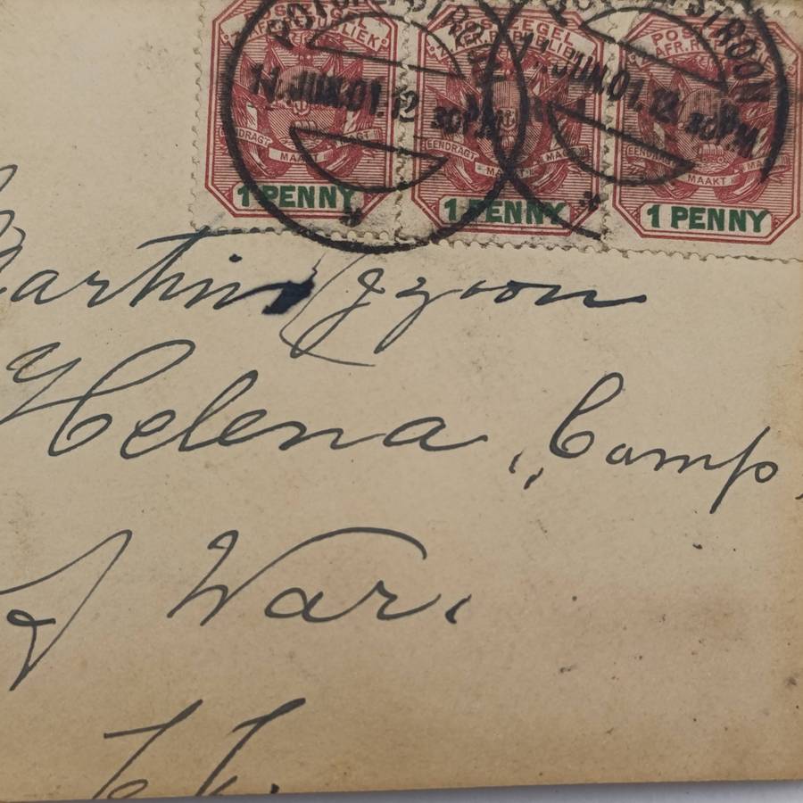 Zuid Afrikaansche Republiek - Boer War POW fronts stuck back to back one side posted ...