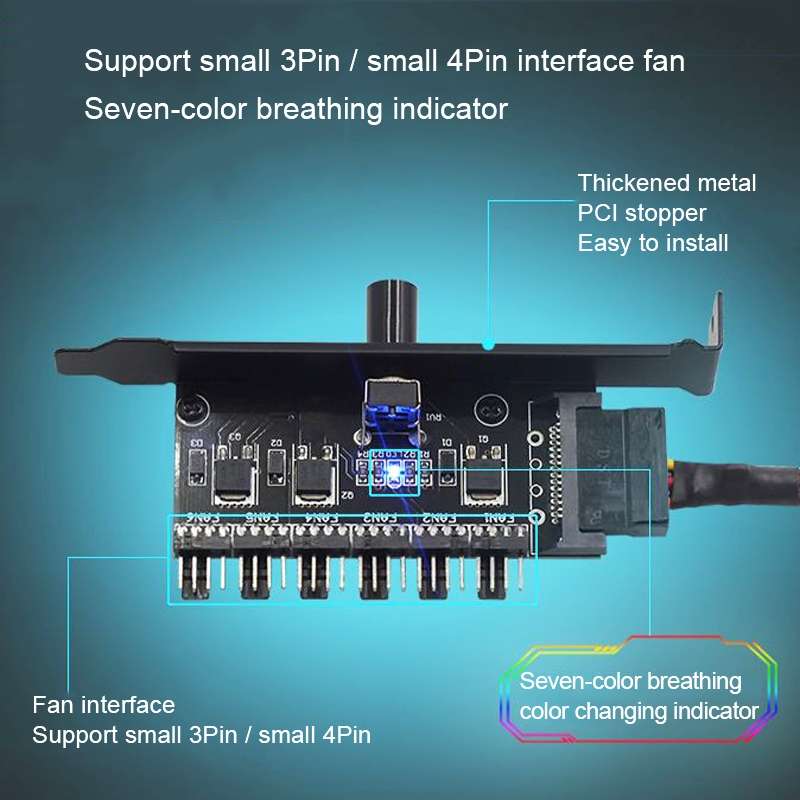 Other Cables & Adaptors - PIC Bit Case Cooling Fan Control Switch PWM 6 Way Computer Fan Speed ...