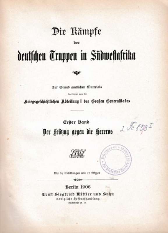 General Fiction - Die Kampfe der deutschen Truppen in Sudwestafrika ...