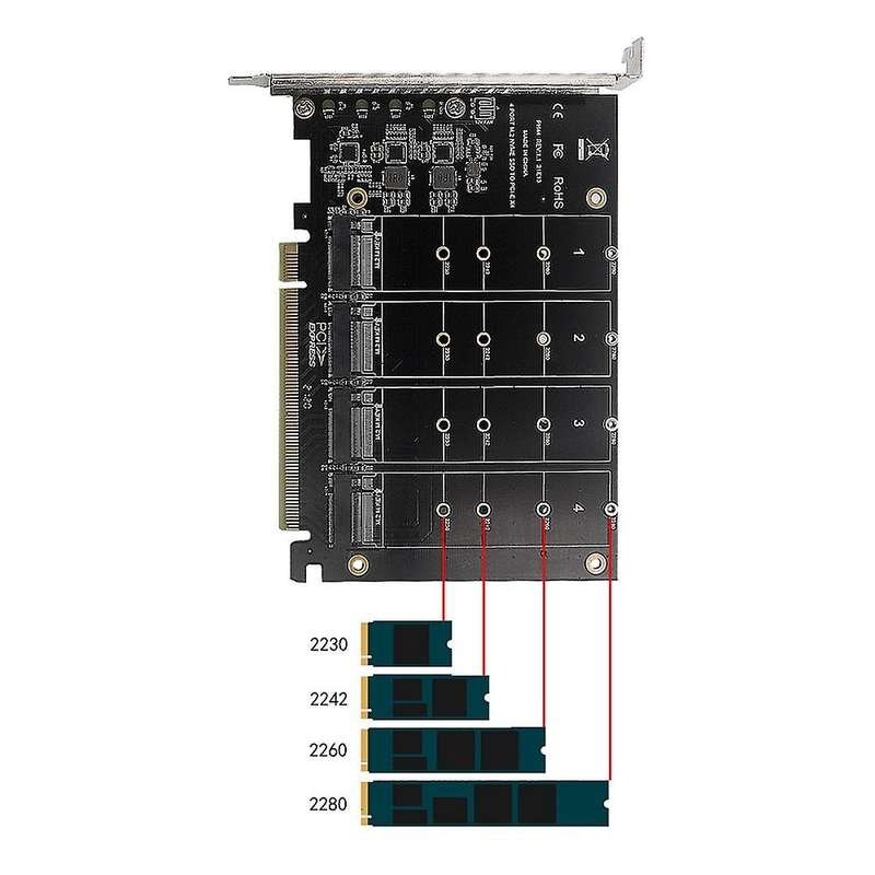 Other Electronics - Pciex16 Nvme M.2 Mkey Ssd Raid Array Expansion ...