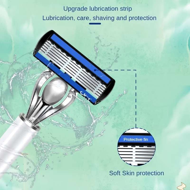 Razor Blades - Premium 6-Layer Razor Blades with Metal Stand ...