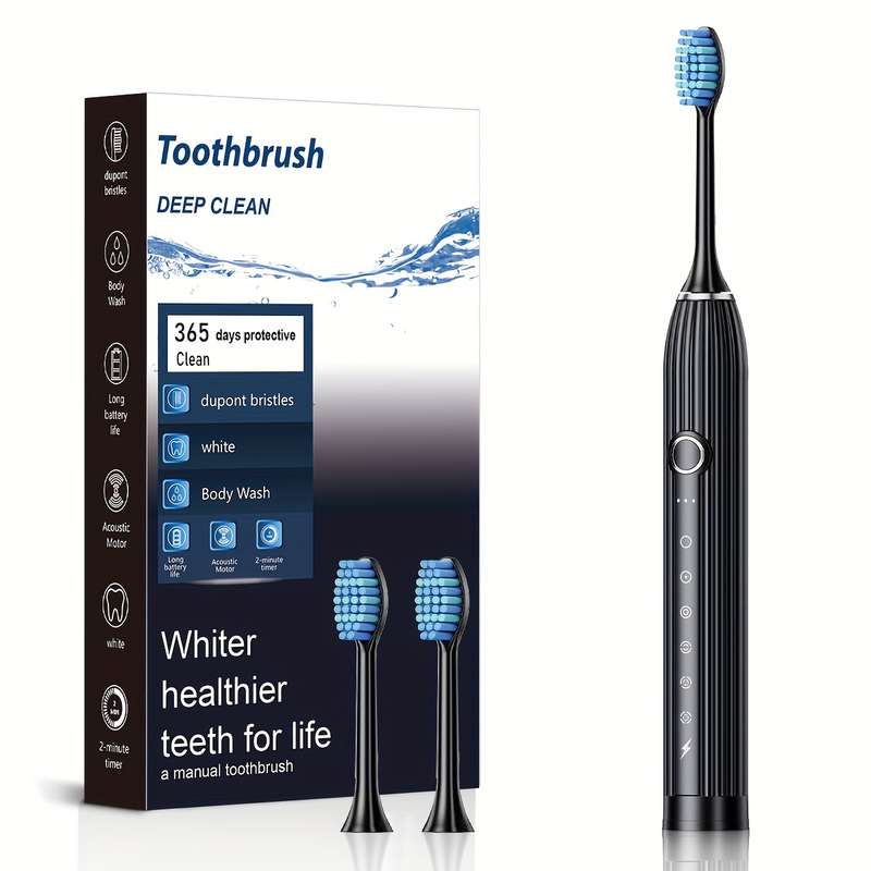 Electric Toothbrush - Rechargeable Ultrasonic Electric Toothbrush with ...
