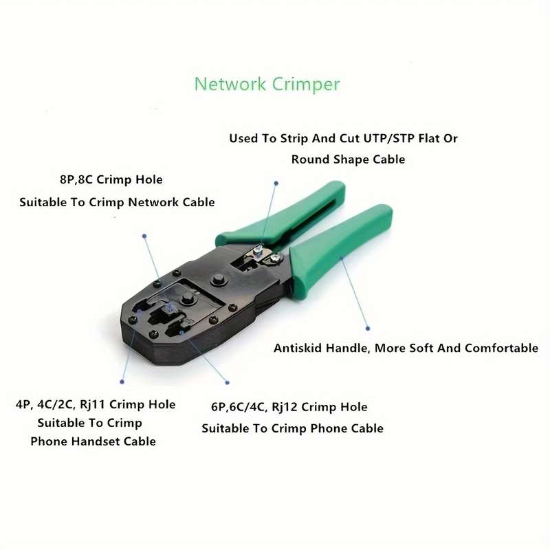 Cabling Tools - LAN Network Repair Tool Kit with RJ45 Tester Crimping ...