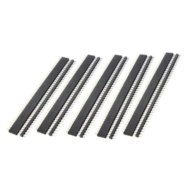 Electronic Components - 10 Pair 40 Pin 2.54mm Male Female SIL Socket ...