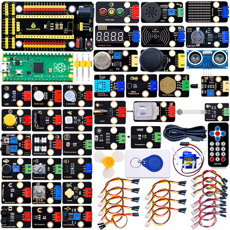 Electronic Components - Raspberry Pi Pico 37 in 1 Sensor Kit for ...