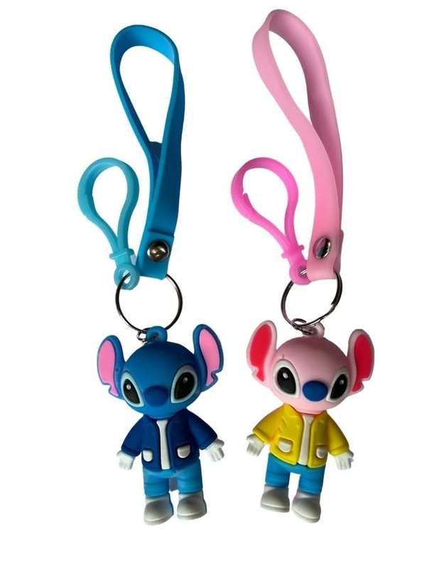Keyrings & Novelty - Stitch & Angel Schoolbag tag & Keyholder Combo ...