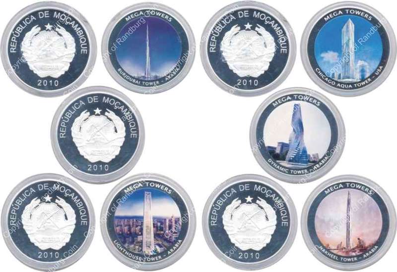 Other - *#* Mozambique - Mega Towers Colour Medallions as per image ...