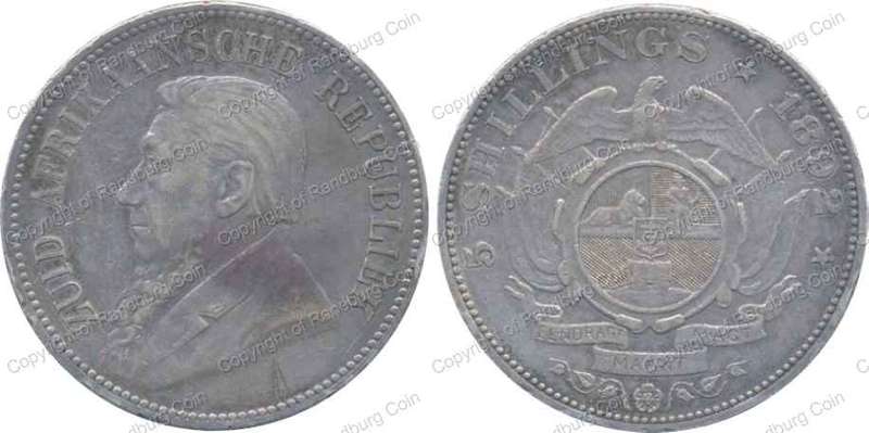 Five Shillings - *#* 1892 ZAR SILVER CROWN SINGLE SHAFT - Judge grade ...