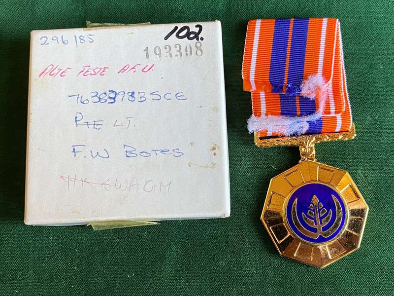 Sadf And Sandf Pro Patria Medal With Orifginal Presentation Box Swa Issue For Sale In