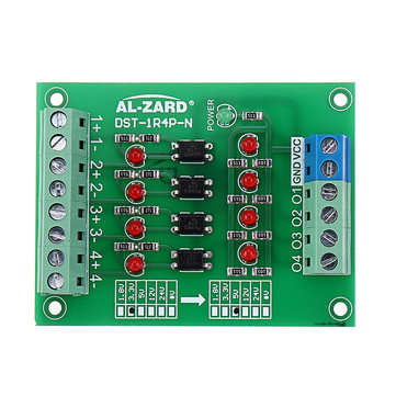 Converters - 3.3V To 5V/12V/24V 4 Channel Optocoupler Isolation Board Isolated Module PNP Outpu ...