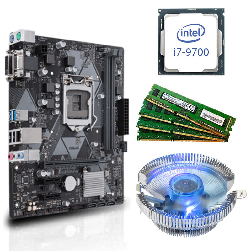 Motherboard & CPU Bundles - i7-8700, 4GB DDR4 RAM, Blue LED CPU FAN ...