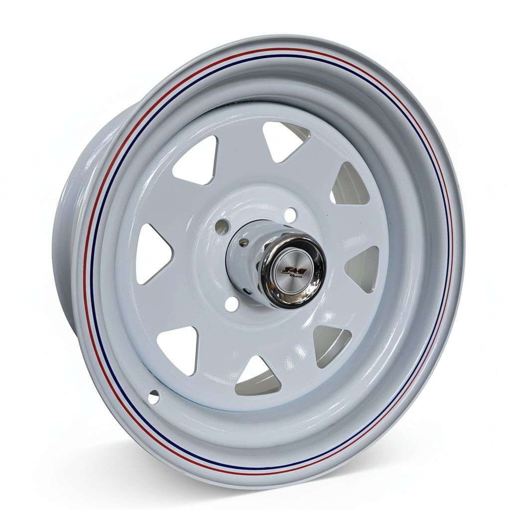 Mags & Wheels - 14 Inch Steel Mag Wheel Rims 14*7J 4 Hole - White with ...