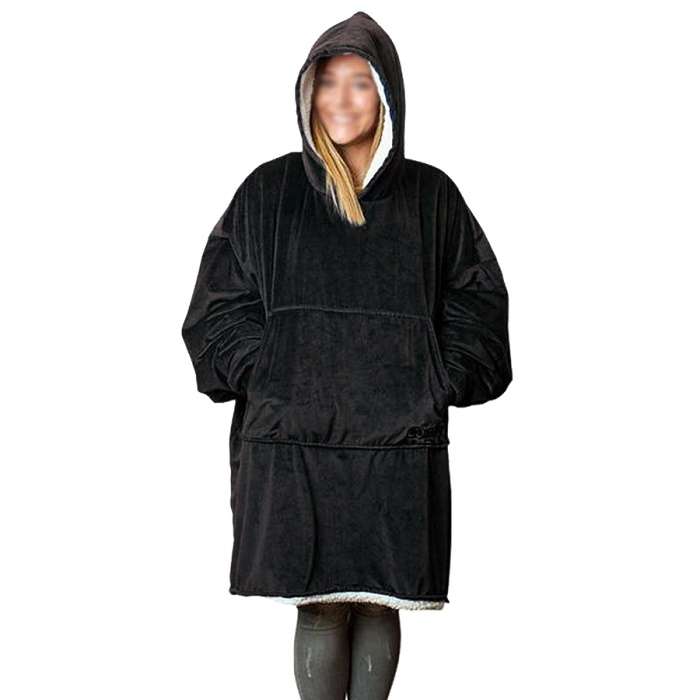 Sweats & Hoodies - Huggle Hoodie, Ultra Plush Blanket (Black) for sale ...