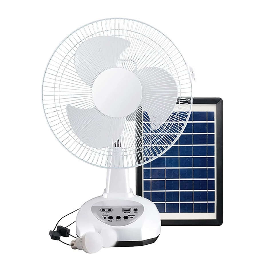Fans - Rechargeable Oscillating 2 Speed Solar Powered Fan with USB Port ...