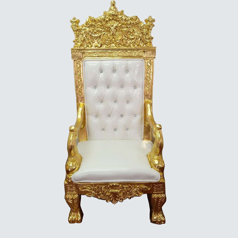 Chairs & Benches - Roi Royal Throne Chair Gold Frame & White PU Finish was listed for 25,999.00 ...