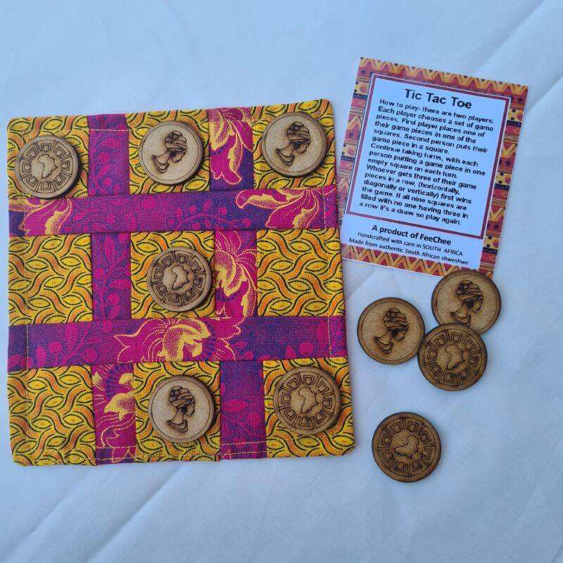Party Games - Handcrafted Africa-Inspired MDF Cut Tic Tac Toe Game Set ...