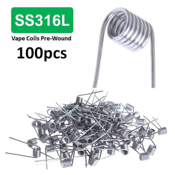 Full Kits - Vape Coils 100pcs Stainless Steel SS316L | RDA RBA RTA ...