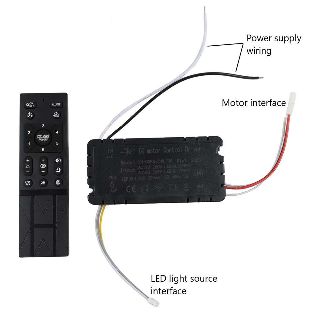 Fans - Flexible Ceiling Fan Light Remote With 6 Speed Settings And Easy ...