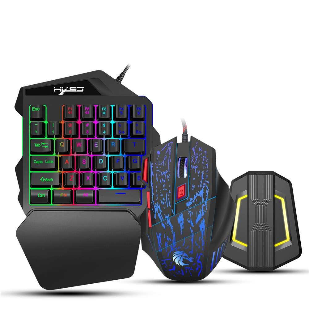 Keyboards - HXSJ V100 One Hand Gaming Keyboard + H300 7-Color Lightning ...
