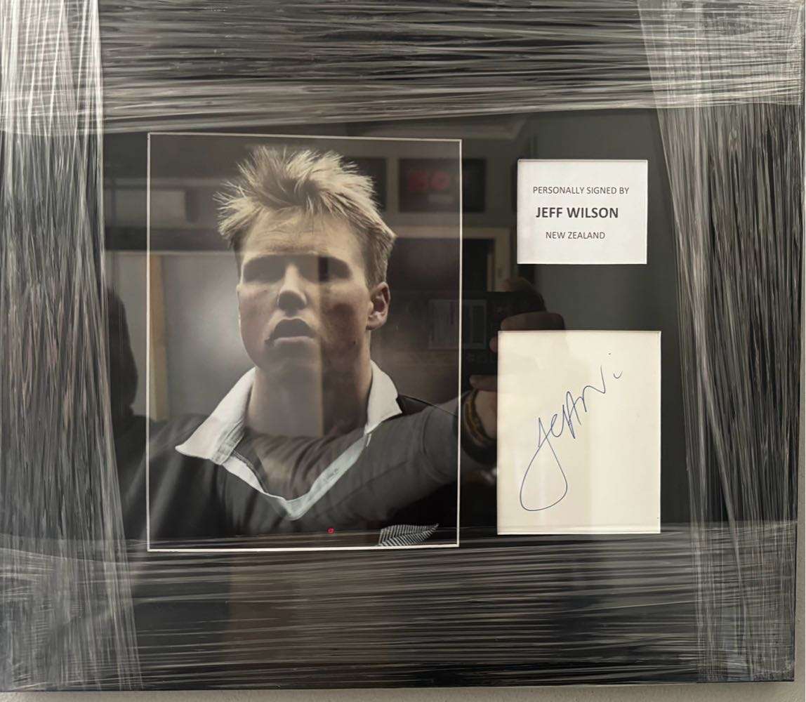 Sporting Memorabilia - All Black Rugby Frame Signed Jeff Wilson for ...