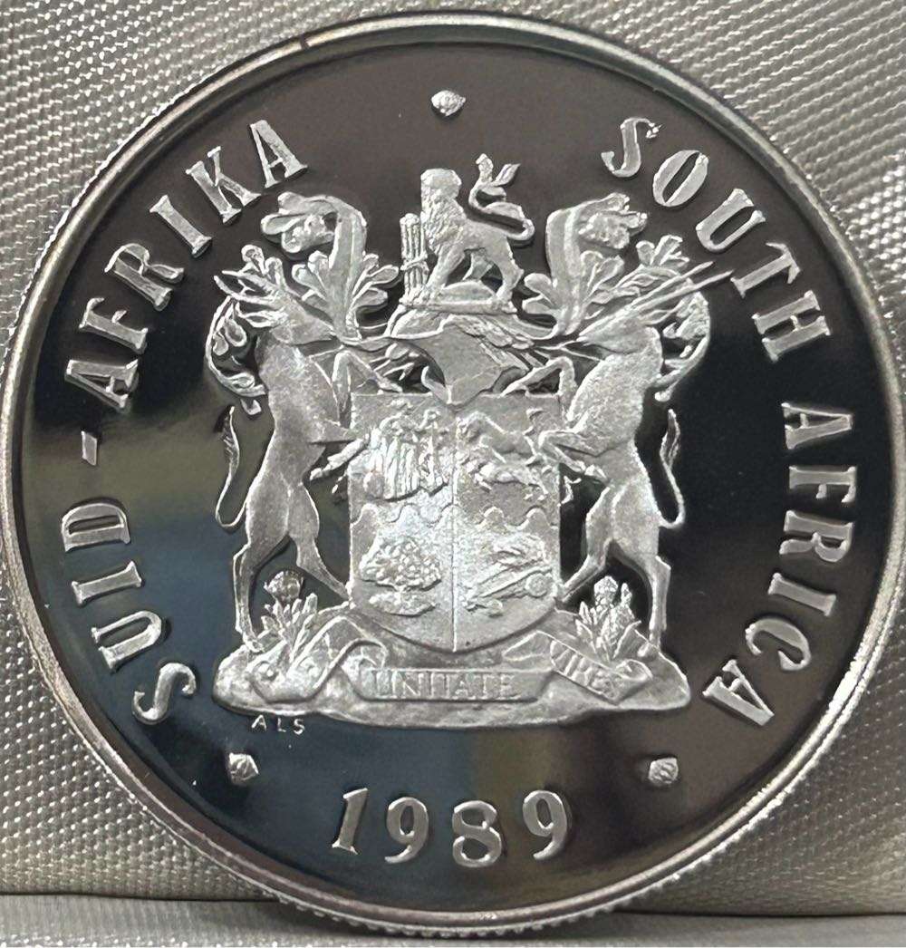 One Rand - 1989 R1 Silver Proof Coin in SAM Box and Capsule - Black ...
