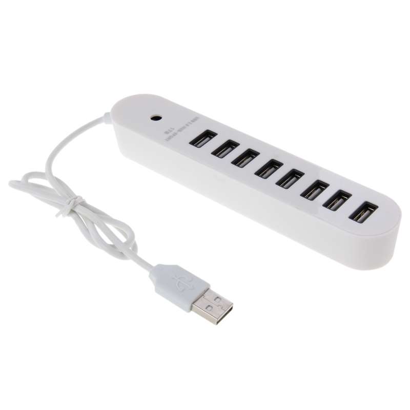 Card Readers - 8 Ports USB 2.0 Portable Oval Hub, Length: 50cm(White ...