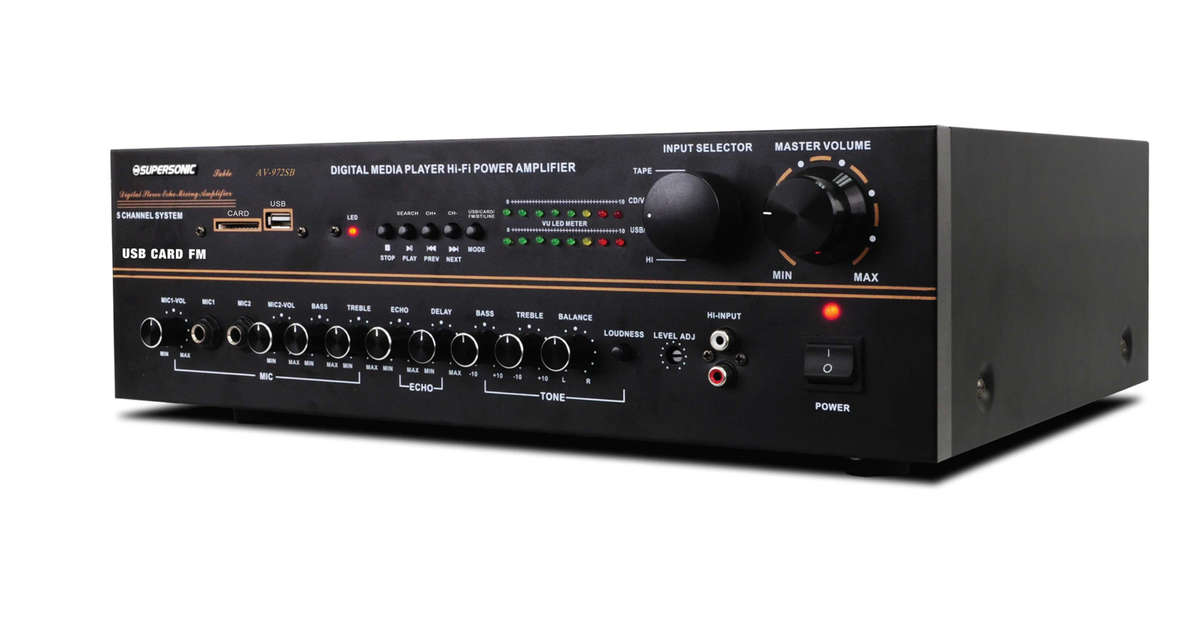 Amplifiers & Processors - Supersonic Professional Karaoke Bluetooth USB ...