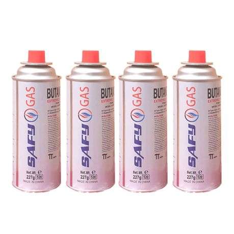 Stoves, Burners & Gas Cylinders - Safy- 227G Butane Canister Pack of 4 ...
